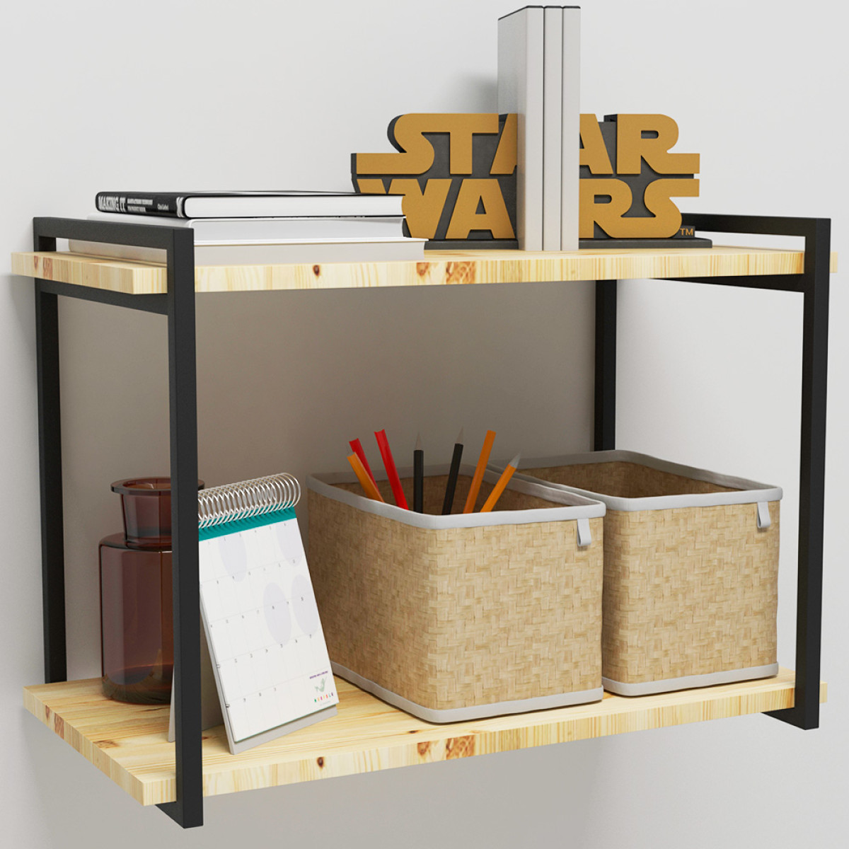 Kit Prateleira Estilo Industrial Dupla 30cm - Suportes com Prateleira ...